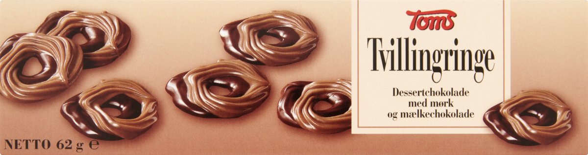 Tvillingeringe 62g - Chokolade - Popup-toms.dk